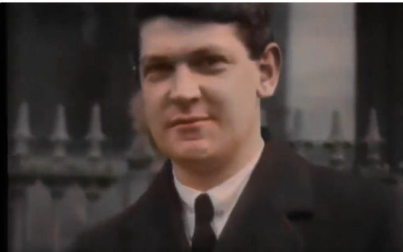 Incredible remastered footage of Michael Collins in color
