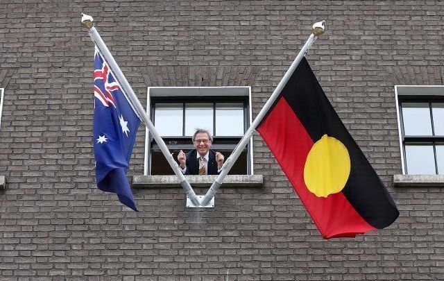Australian Embassy in Dublin - first to fly Aboriginal flag