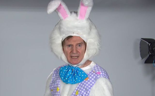 Liam Neeson auditions for Easter Bunny on 'Stephen Colbert'