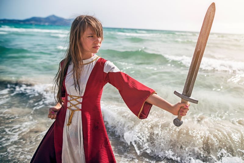 Little girl dresses as Viking warrior instead of a princess