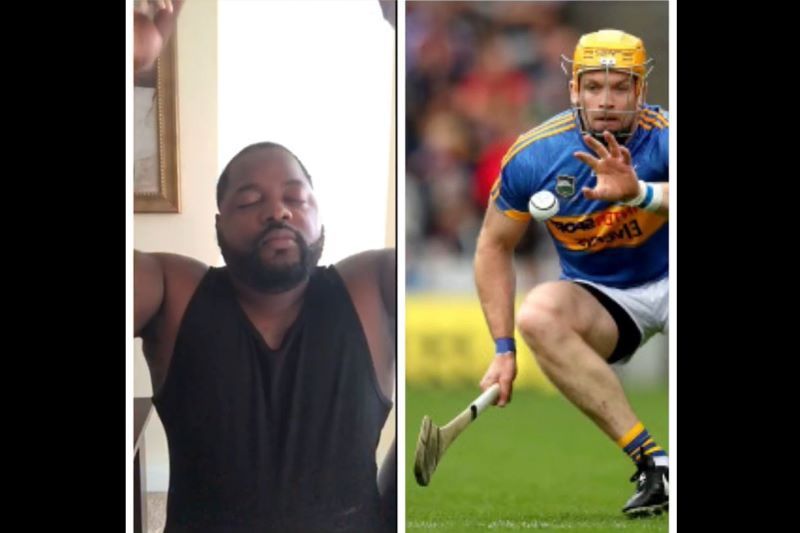 American comedian's hurling and camogie reaction is hilarious